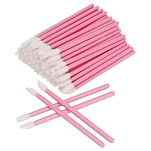 AKStore 200 Pcs Disposable Lip Brushes Make Up Brush Lipstick Lip Gloss Wands Applicator Tool Makeup Beauty Tool Kits Pink