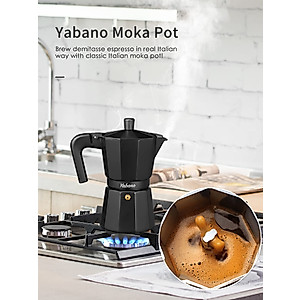 Yabano Stovetop Espresso Maker, 6 Cups Moka Coffee Pot Italian Espresso for Gas or Electric Ceramic Stovetop, Italian Coffee maker for Cappuccino or Latte