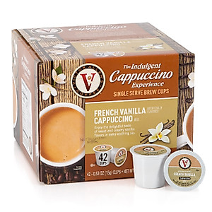 Victor Allen's Coffee French Vanilla Flavored Cappuccino, 42 Count Single Serve Coffee Pods for Keurig K-Cup Brewers (Pack of 2)