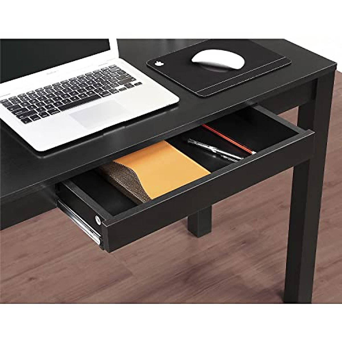 Ameriwood Home Parsons Desk with Drawer, Black , 19.7D x 39W x 30H in