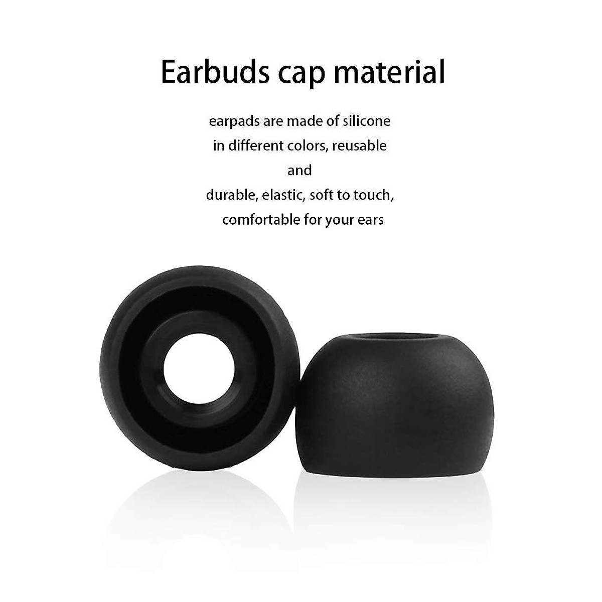 Blacell Replacement Silicone Ear Tips Earbuds Buds Set for Powerbeats 2 Wireless beats by dre headphones, 4 Pairs (Black)