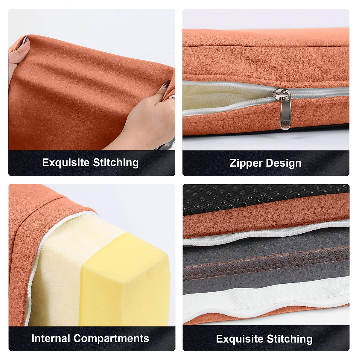 Detiblue Bench Cushion - Outdoor Porch Swing Cushion, Indoor Bay Window Seat Furniture Cushion, Non-Slip, 36x14x3, Leathaire Red