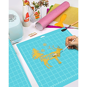 Colemoly 12x12 Cutting Mat 4 Pack Standard for Cricut Maker/Maker 3/Explore 3/Air 2/Air/One 1 Pack Cut Cards Scraper Green Grip Sticky Cricket Replacement Accessories Pad for Supplies,Crafts,Quilting