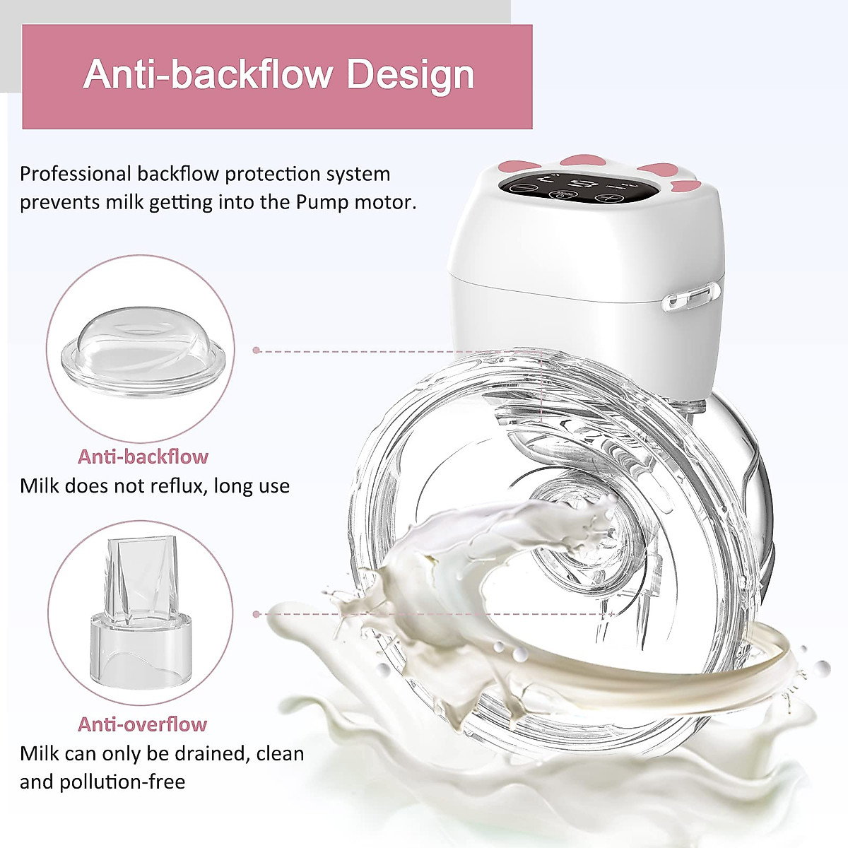 MMPANG Breast Pump Wearable,Electric Hands Free Breast Pump Leel,3 Modes & 9 Levels with LCD Display BPA Free, Low Noise Pumping Painless Breastfeeding Rechargeable and 19/21/24mm Flanges,Blue