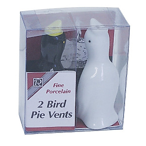 R&M International Black and White Pie Bird Vents, Set of 2