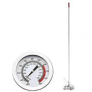 Lightbeam 16" Long Probe Deep Fry Thermometer with Pot Clip, Instant Read 2" Dial Meat BBQ Cooking Oil Thermometer for Deep Fry, Grill, Turkey, Candy, Coffee etc