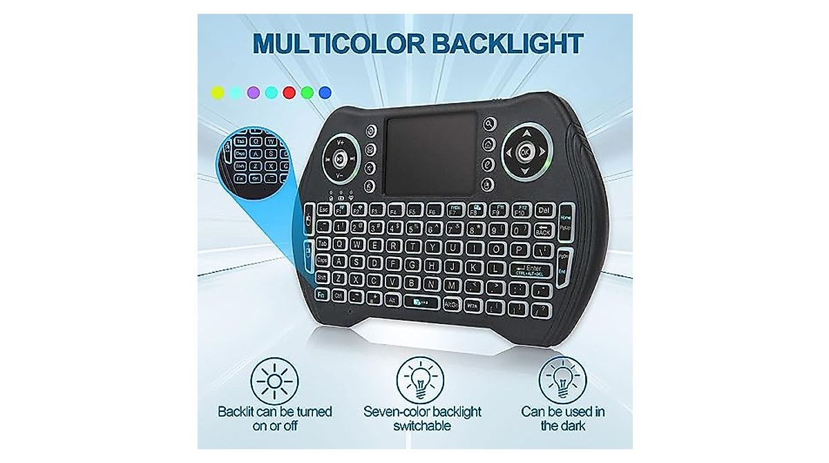 EASYTONE Mini Wireless Keyboard & Touchpad - Backlit, Rechargeable ...