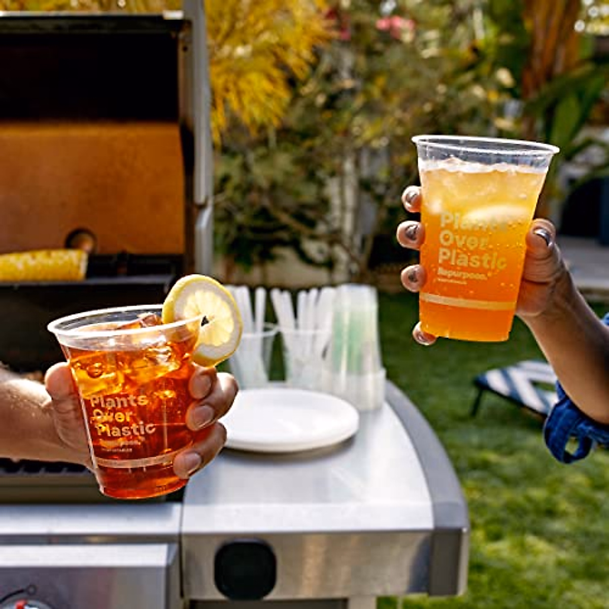 Repurpose 100% Compostable Plant-Based Clear Cold Cup | 16 Ounce Party Cups | 50 Cups