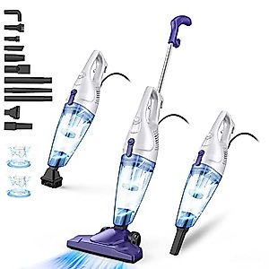 Corded Vacuum Cleaner, 12-in-1 Vacuum Cleaners for Home 15Kpa Power Suction Lightweight Stick Vacuum with Washable HEPA Filter Converts to a Handheld Vacuum for Home, Pet Hair, Carpet, Hard Floors