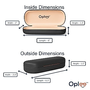 Oplee™ Hard Shell Eyeglass Case with Grey Microfiber Cloth (Black)