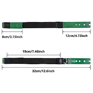 SinLoon M.2(NGFF) Key M NVMe SSD Extension Cable Extender PCIe3.0 x4 Full Speed 12.6inch SSD Extension Cable (32cm)