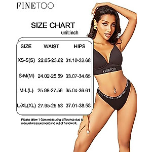 FINETOO Cotton Thongs for Women Breathable Stretch Hipster Panties Sexy High Waisted Thong Underwear S-XL