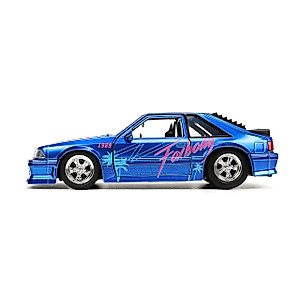 Jada Toys I Love The 80’s 1:24 1989 Ford Mustang GT Die-Cast Car, Toys for Kids and Adults, Blue