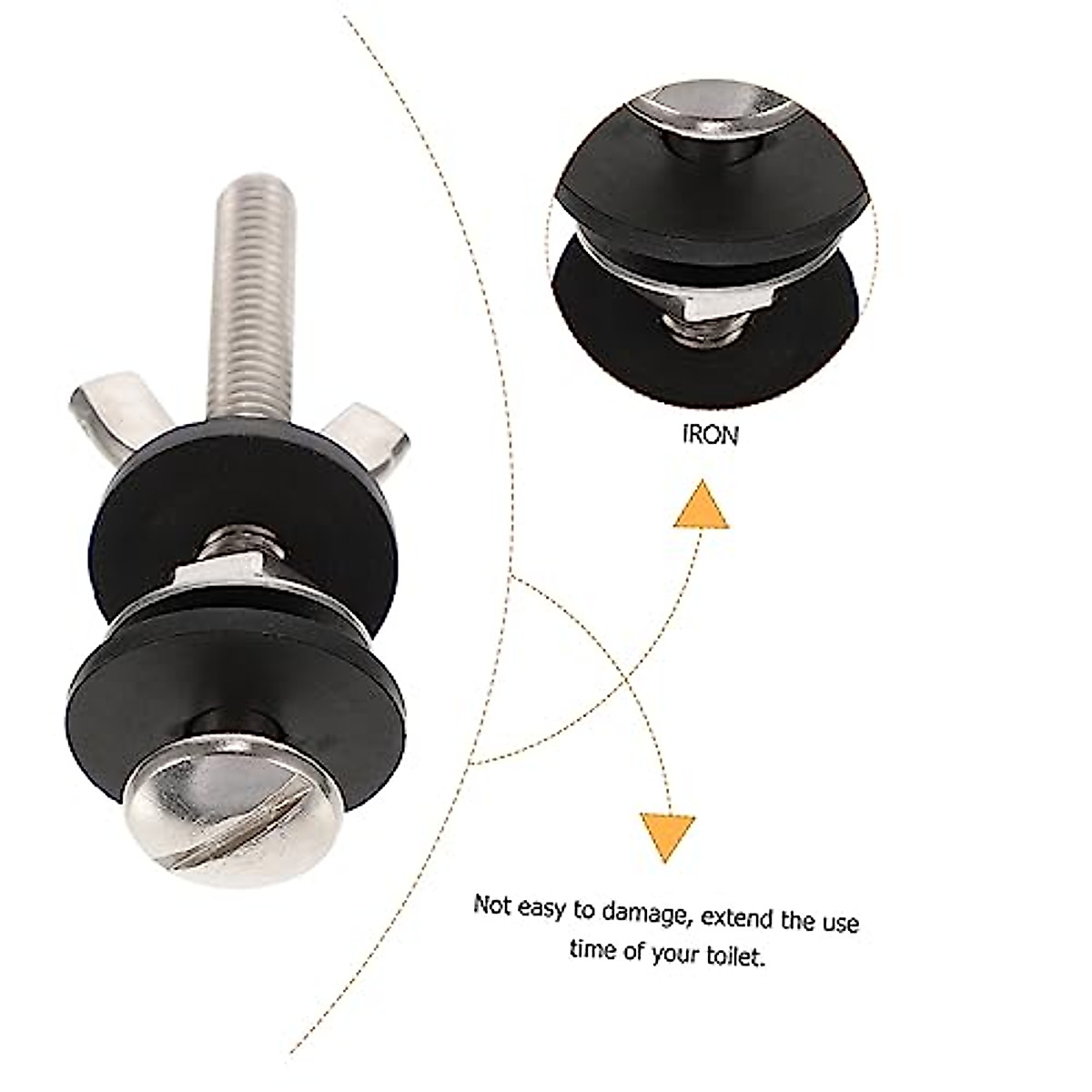 Angoily 4 Pcs Toilet Tank Screw Toilet Cover Nuts Toilet Hinges Screws Toilet Cover Screw Replacement Toilet Fixing Screws Closestool Accessories Toilet Screws M8 Rubber Toilet Lid Bolt