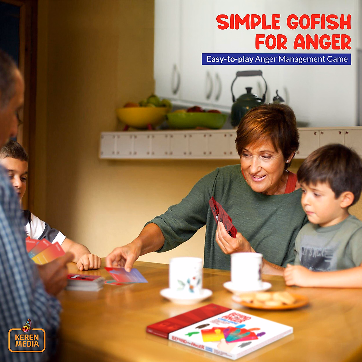 Behind The Anger Card Game for Families, Therapy Games for Kids - Anger Management Toys for Kids - Card Game for Teens - Develop Social Emotional Coping Skills - Anger Control and Counseling Tool