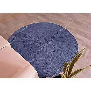 Chouhan International 4x4, 5x5, 6x6,feet Natural Jute Plain Round Rug, Floor Plain Edge Rug Braided Boho Eco Large Circular Handmade Area Rugs (CIRD2)