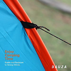 BAUZA 3-4 Person Pop Up Waterproof Tent, Spacious Interior, Easy Setup, Ideal for Camping and Hiking