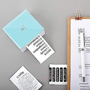 Phomemo M02 Pocket Printer- Mini Bluetooth Thermal Printer with 3 Rolls White Sticker Paper, Compatible with iOS + Android for Learning Assistance, Study Notes, Journal, Fun, Work