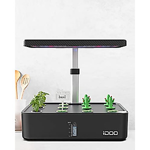 iDOO Hydroponics Garden Kit with 50pcs Plant Labels, 102pcs Seed Pot Stickers, 6pcs Cactus Covers
