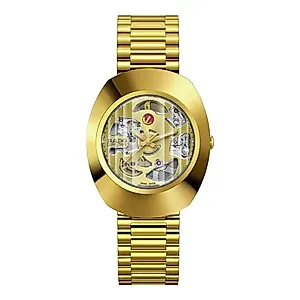 Rado DiaStar Original Swiss Automatic Watch with Stainless Steel Strap, Gold, 21 (Model: R12064253)