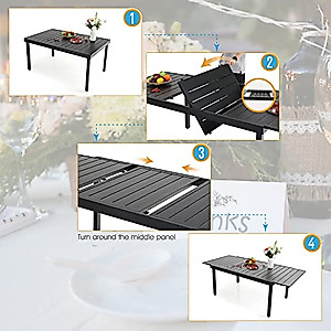 Sophia & William Patio Dining Set 9 Pieces Outdoor Metal Furniture Set, 8 x Swivel Patio Dining Chairs with 1 Expandable 6-8 Person Table for Lawn Garden Pool