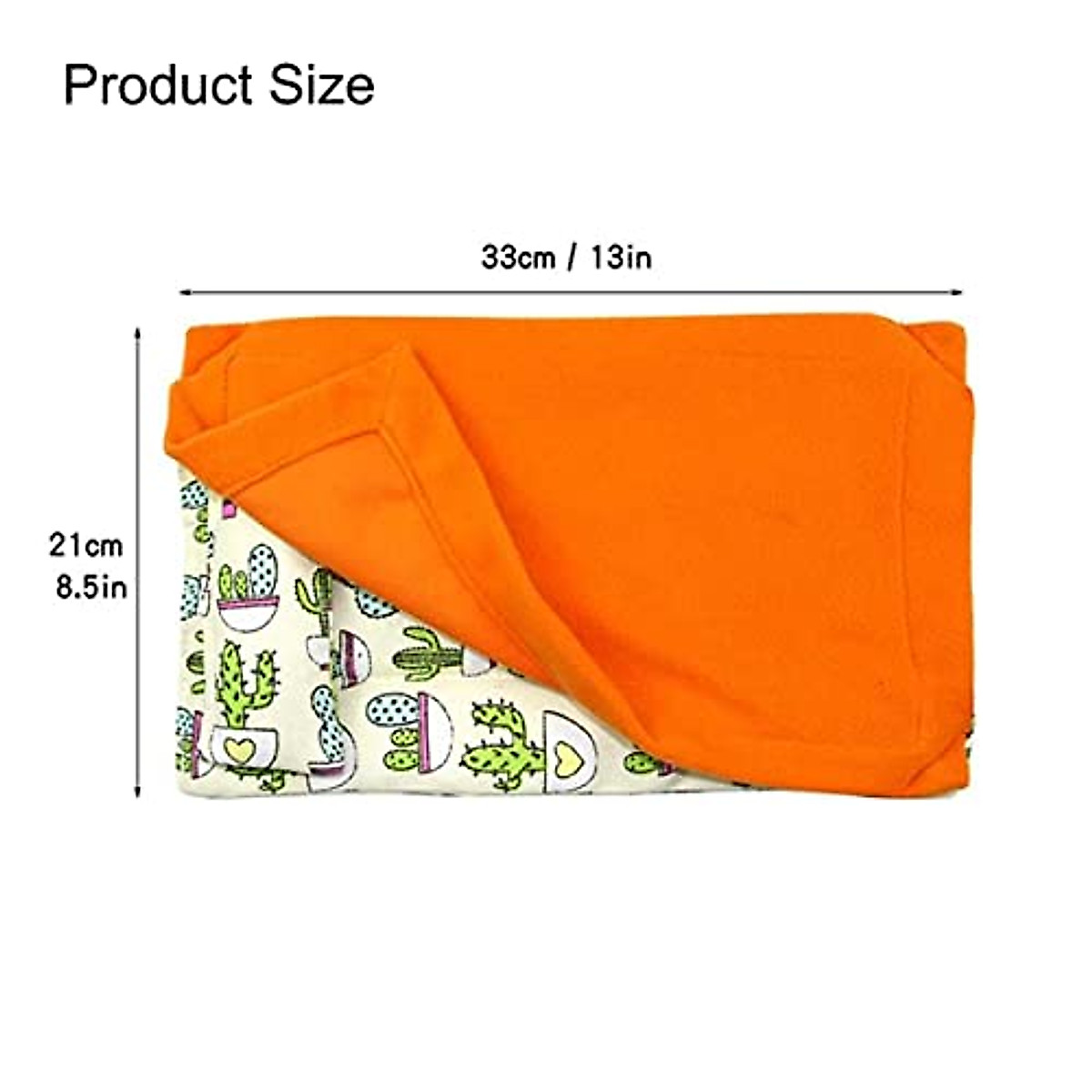 Dragon Bed with Pillow and Blanket Reptile Accessories Small Pet Animal Hide Habitat Shelter Solf Fabric Warm Sleeping Bag with Cover for Bearded Dragon Leopard Gecko Lizard (Orange)