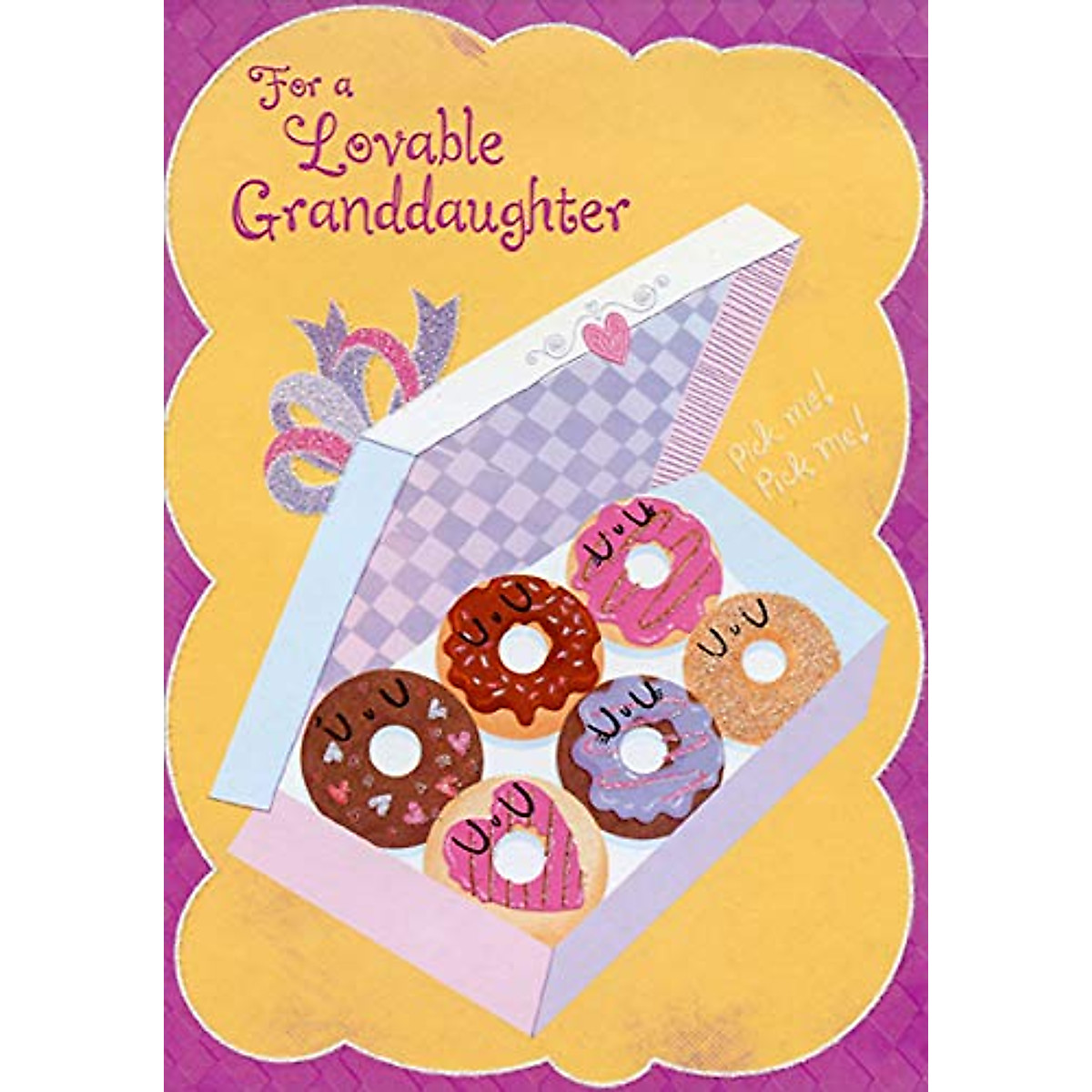 Designer Greetings Six Donuts in Box Juvenile Birthday Card for Granddaughter