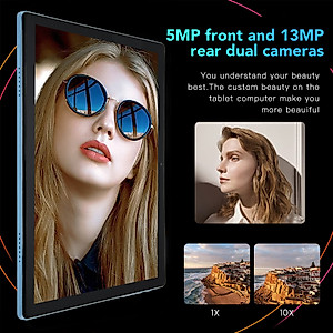 ASHATA Android Tablet 10 Inch, Octa Core, 8GB RAM 128GB ROM, 2.4G 5G Dual Band WiFi 4G Tablet Computer, 5MP 13MP Dual Camera, 8800mAh Battery, GPS FM BT, Gravity Sensing, US (Blue)