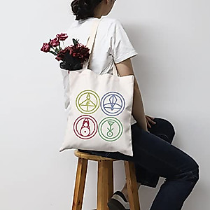 MNIGIU The Owl House Glyph Tote Bag The Owl House Fire Ice Plant Light Glyph Gift (Glyph Tote)