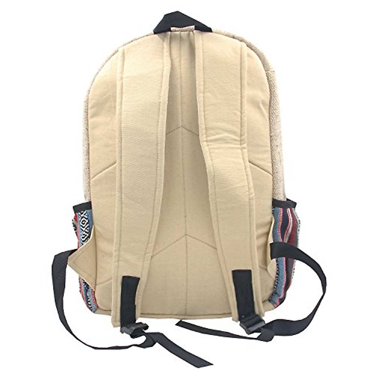 KayJayStyles Natural Handmade Large Multi Pocket Hemp Nepal Backpack (Owl)