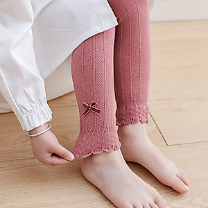 BOOPH 4 Pack Girls Legging Tight Flared Footless Knitted Pant 3-4 Years Multi1