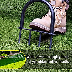Colwelt Spike Lawn Aerator, Manual Aerator for Compacted Soils and Lawns, Non-Slip T-Handle Spike Aeration with Four 3.5-Inch Solid Steel Spikes, 38-Inch