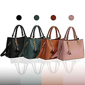 Green Top Handle Handbags for Women Soft Vegan Leather Satchel Tote Bag Shoulder Purses Medium