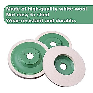 ATOPLEE Wool Polishing Wheel Disc,5pcs 4-1/2" x 7/8" Arbor Buffing Wheel for 4.5 Inch Angle Grinder,Wool Felt Polishing Wheel for Metal,Marble,Wood（Hole Diameter:22mm,Thickness:12mm）