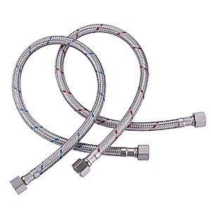 ARCORA 72-Inch Faucet Hose Connects Kitchen Bathroom Sink to Water Supply, Stainless Steel cUPC Supply Lines with 3/8-Inch x 3/8-Inch Female Compression Thread 1 Pair