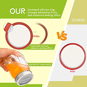 LOVE MOMENT 48PCS Canning Lids and Rings Regular Mouth, Food Grade Material, 100% Fit & Airtight for Regular Mouth Mason Jars