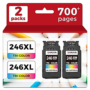 Ankink 246XL Ink Cartridge for Canon 246 CL-246 CL246 XL 246XL CL-244 244XL Color to Canon MX490 MX492 MG2522 TS3100 TS3122 TS3300 TS3322 TS3320 TR4500 TR4520 TR4522 MG2500 Printer|245 245xl Tri-Color