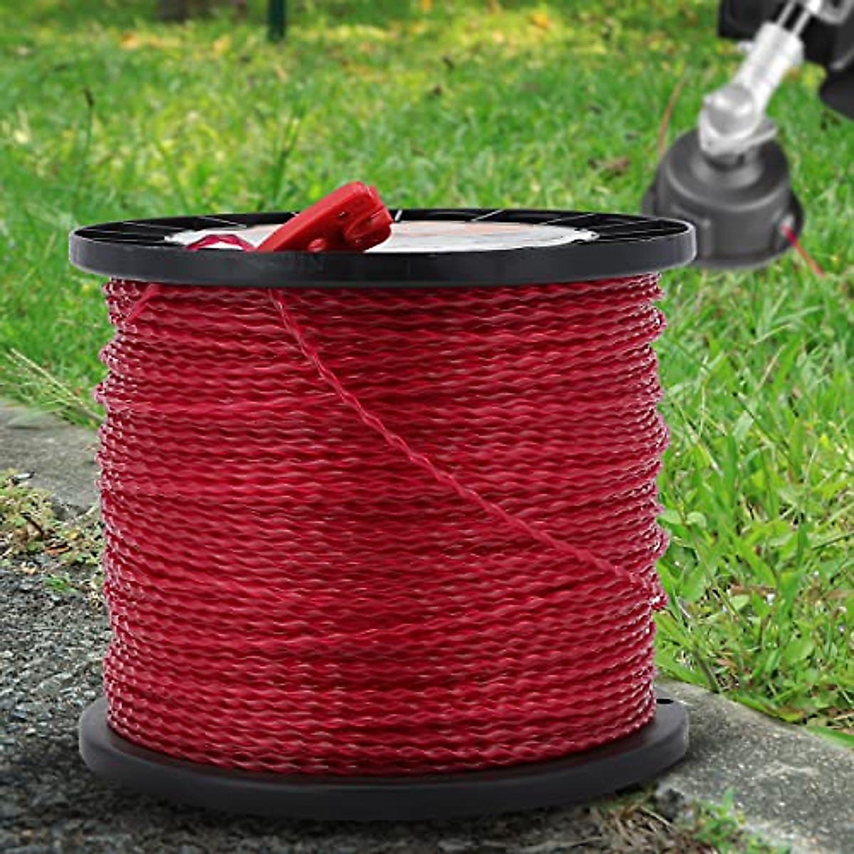 Hipa 3 Pounds 2.7 mm/.105" String Trimmer Line Round Twist 105 Inch Red Commercial Trimmer Line Heavy Duty for Grass String Spool Universal Brushcutter Wire Trimmers Yard