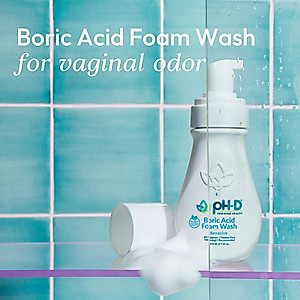 pH-D Feminine Health - Boric Acid Foam Wash - pH-Balanced, Paraben-Free, and Plant-based (Sensitive, 6 Fl Oz (Pack of 1))