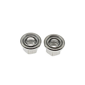 HAJXZH Bicycle Axle Nut 2pcs M10 7075 Aluminum Alloy Serrated Hexagon Flange Track Hub Nut Bicycle Accessories