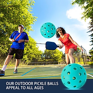 FEBSNOW Pickleball Balls Glow in The Dark, 40 Holes Outdoor Pickleball Balls for USAPA Regulations, Elasticity and Durable Balls with Pink Blue Yellow Green Color