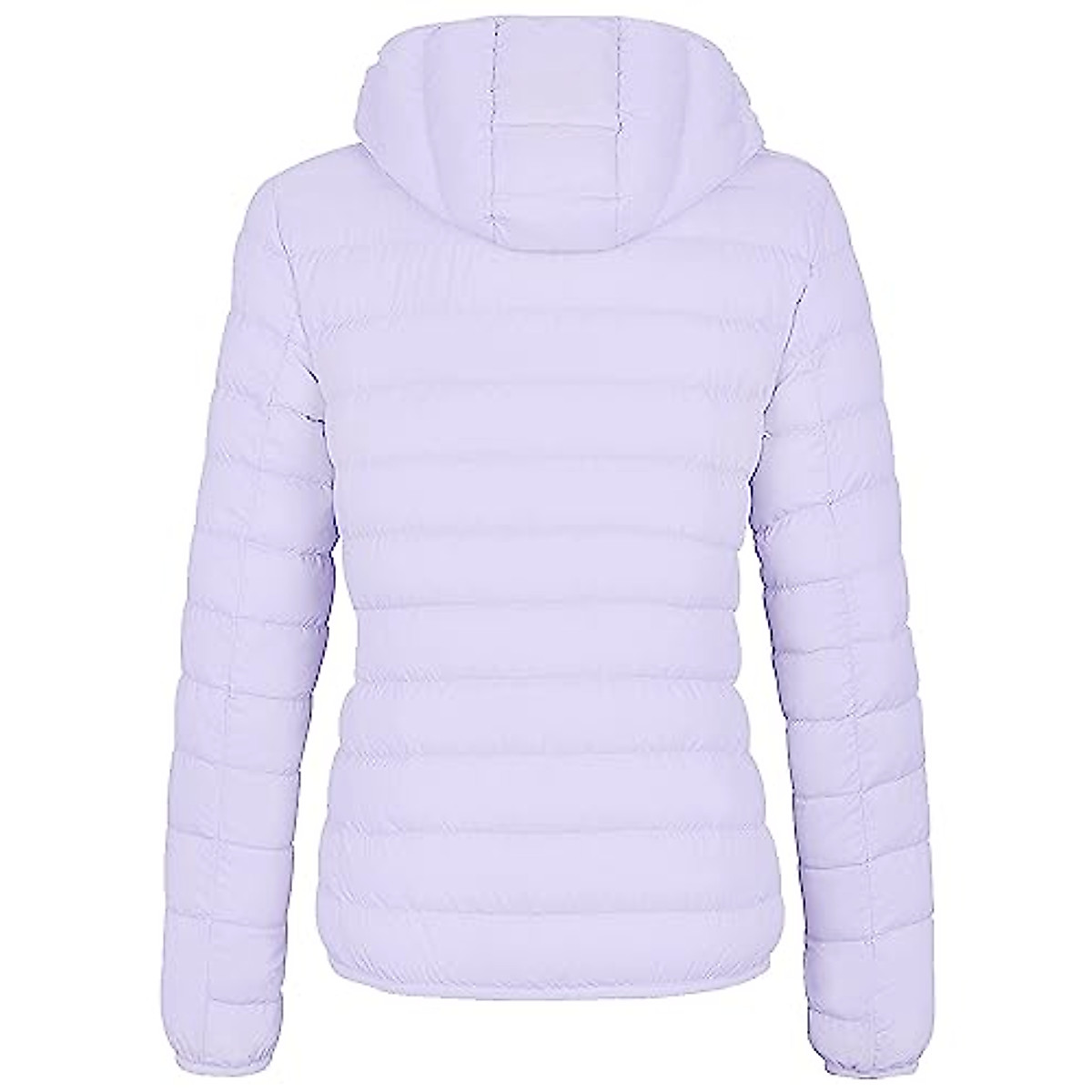 wantdo Women's Hooded Puffer Jacket Packable Winter Coat(Lavender, Small)