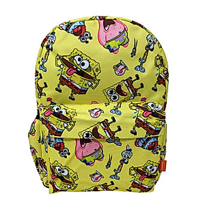 SpongeBob SquarePants 16 Inches Large Allover Print Backpack with Laptop Sleeve