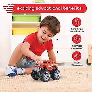 Madzee Monster Truck Toy for Kids - Toy Monster Truck for Boys and Girls - Flashing Light and Realistic Sounds for All Ages - Perfect Toddler Gift Birthday Party, Christmas