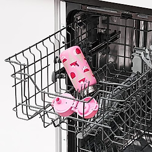 Ion8 Kids Water Bottle, Steel 400 ml/13 oz, Leak Proof, Easy to Open, Secure Lock, Dishwasher Safe, Flip Cover, Carry Handle, Easy Clean, Durable, Scratch Resistant, Raised Print, Ice Creams Design