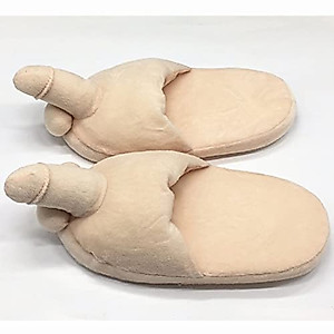 Creaion Unisex Funny Slippers Novelty Gag Young Adult Gifts Cute Plush Home Anti Slip Flat Shoes Winter Furry Slippers for Women Men