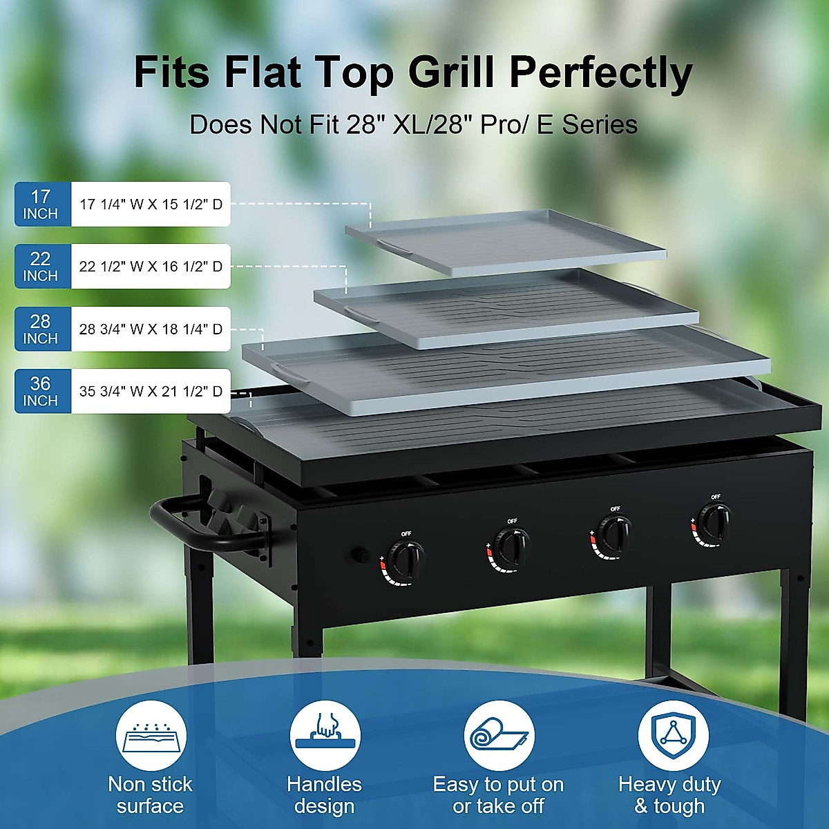 Griddle Mat Silicone for Blackstone 22 inch Tabletop Griddle, Silicone Griddle Mat with Handles, 100% Food Grade Silicone Griddle Cover Fits Blackstone, Keep Griddle Clean and Protected