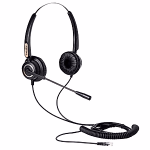 VoiceJoy Corded RJ9 Phone Headset Binaural with Noise Canceling Microphone ONLY for Cisco IP Phones: Such as 7942 7971 8841,8845, 8851, 8861,8945, 8961, 9951, 9971 etc