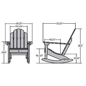 highwood Classic Westport Adirondack Rocking Chair, Adult, Weathered Acorn