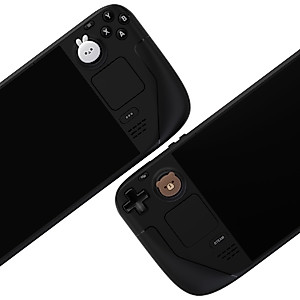 PlayVital Thumb Grip Caps for Steam Deck LCD, Silicone Thumbsticks Grips Joystick Caps for Steam Deck OLED - Chubby Bear & Smiley Bunny